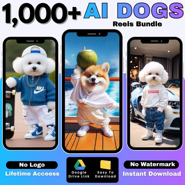 1000+ AI Dogs Reels Bundle