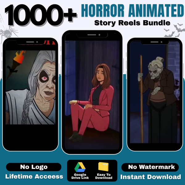 1000+ Animated Horror Story Reels Bundle | Viral Scary Reels for Instagram