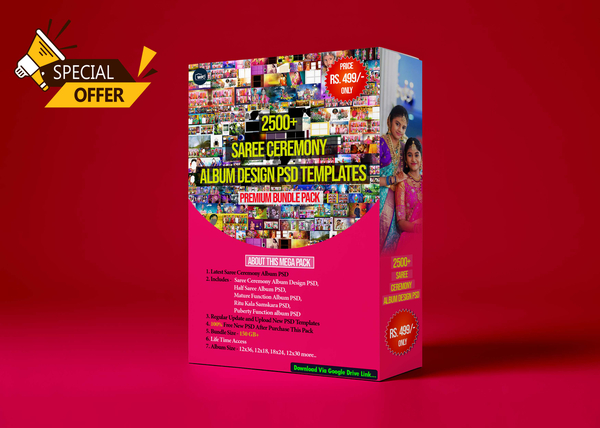 2500+ Saree Ceremony Album Design PSD Template Bundle PRO PACK