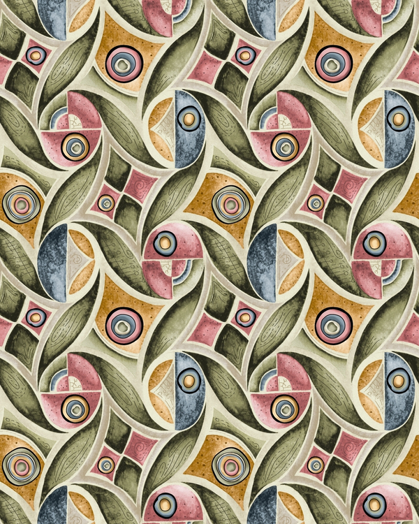 "Orbit Leaves – Seamless Pattern Design"