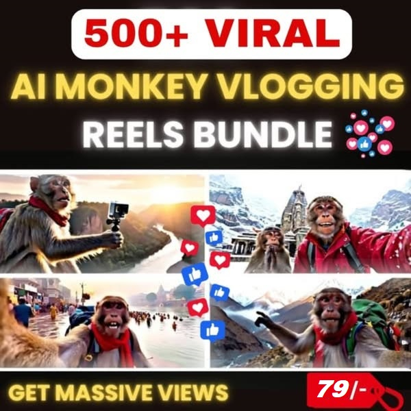 AI Monkey Vlogs Reels Bundle | PID-17460