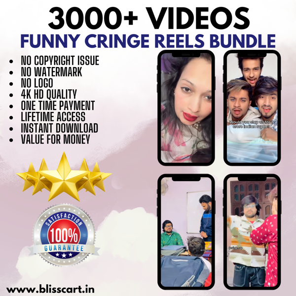 3000+ FUNNY CRINGE REELS BUNDLE