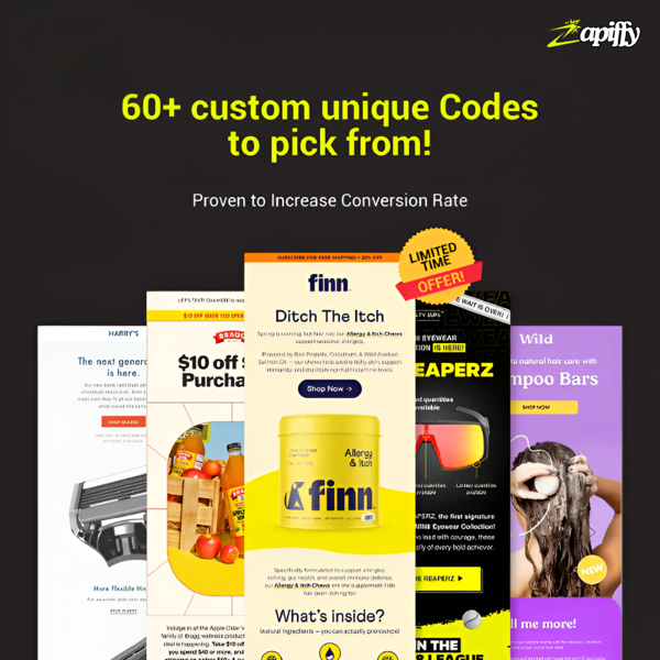 60+ custom unique codes to pick from!