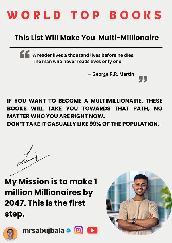 World Best Books List That Will Make You Millionaire.💰🗽📚